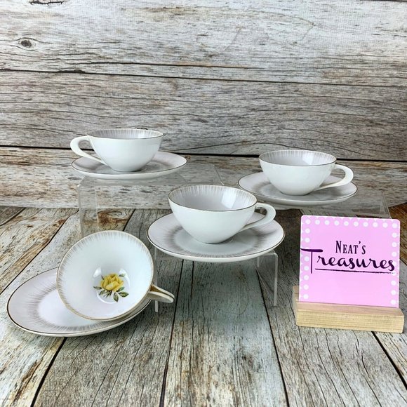 Sango | Dining | Mcm Sango Fine China Dawn Yellow Rose Gold Trim Flat ...